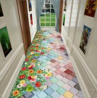China Custom Polyester Commercial Floor Mat 60x90cm Entrance Hotel Plant Flower Design for sale