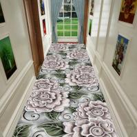 China Custom Polyester Commercial Floor Mat 60x90cm Entrance Hotel Plant Flower Design for sale
