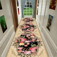 China Custom Polyester Commercial Floor Mat 60x90cm Entrance Hotel Plant Flower Design for sale