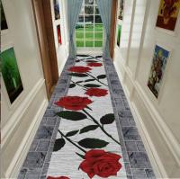 China Custom Polyester Commercial Floor Mat 60x90cm Entrance Hotel Plant Flower Design for sale