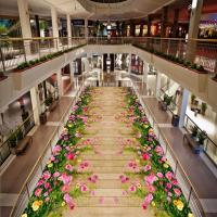 China Custom Polyester Commercial Floor Mat 60x90cm Entrance Hotel Plant Flower Design for sale