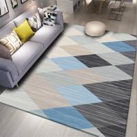 China Custom Crystal Velvet Living Room Carpet 6mm Thick Machine Washable Irregular Shape Rug for sale