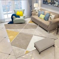 China Custom Crystal Velvet Living Room Carpet 6mm Thick Machine Washable Irregular Shape Rug for sale