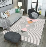 China Custom Crystal Velvet Living Room Carpet 6mm Thick Machine Washable Irregular Shape Rug for sale