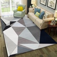 China Custom Crystal Velvet Living Room Carpet 6mm Thick Machine Washable Irregular Shape Rug for sale