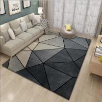 China Custom Crystal Velvet Living Room Carpet 6mm Thick Machine Washable Irregular Shape Rug for sale