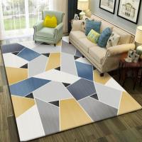 China Custom Crystal Velvet Living Room Carpet 6mm Thick Machine Washable Irregular Shape Rug for sale