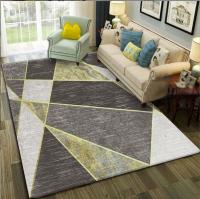 China Custom Crystal Velvet Living Room Carpet 6mm Thick Machine Washable Irregular Shape Rug for sale