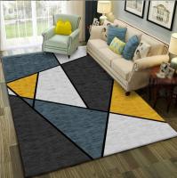 China Custom Crystal Velvet Living Room Carpet 6mm Thick Machine Washable Irregular Shape Rug for sale