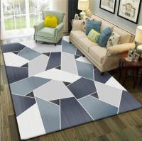 China Custom Crystal Velvet Living Room Carpet 6mm Thick Machine Washable Irregular Shape Rug for sale