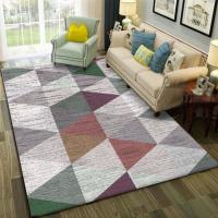 China Custom Crystal Velvet Living Room Carpet 6mm Thick Machine Washable Irregular Shape Rug for sale