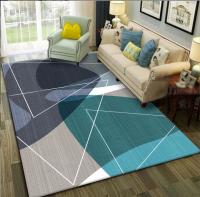 China Custom Crystal Velvet Living Room Carpet 6mm Thick Machine Washable Irregular Shape Rug for sale