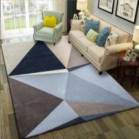 China Custom Crystal Velvet Living Room Carpet 6mm Thick Machine Washable Irregular Shape Rug for sale