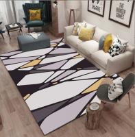 China Polyester Fiber Geometric Floor Carpet 6mm Thick Machine Washable for Living Room Bedroom for sale