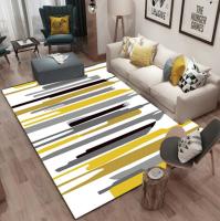 China Polyester Fiber Geometric Floor Carpet 6mm Thick Machine Washable for Living Room Bedroom for sale