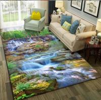 China Customizable Crystal Velvet Living Room Carpet 120x160cm Under Sea World Print for sale