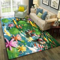 China Customizable Crystal Velvet Living Room Carpet 120x160cm Under Sea World Print for sale