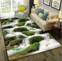 China Customizable Crystal Velvet Living Room Carpet 120x160cm Under Sea World Print for sale
