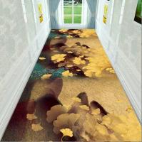 China Custom 3D Printed Flowers Commercial Floor Mat 60x80cm Polyester Entrance Carpet for sale