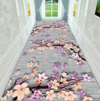 China Custom 3D Printed Flowers Commercial Floor Mat 60x80cm Polyester Entrance Carpet for sale