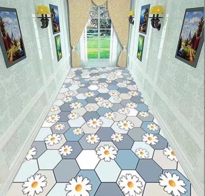China Commercial Polyester Floor Mat 60x90cm Entrance Corridor Stairway Hotel Rug Custom Size for sale