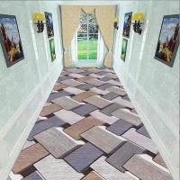 China Commercial Polyester Floor Mat 60x90cm Entrance Corridor Stairway Hotel Rug Custom Size for sale