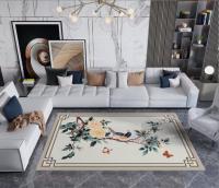 China Crystal Velvet Living Room Floor Mat 6mm Thick Custom Size Luxury Chinese Style Carpet for sale