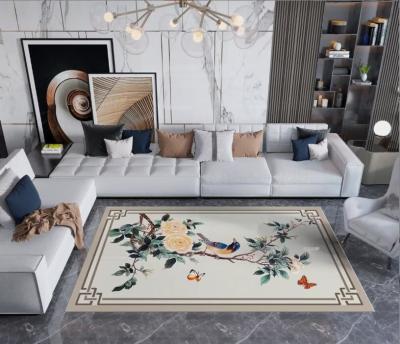 China Crystal Velvet Living Room Floor Mat 6mm Thick Custom Size Luxury Chinese Style Carpet for sale