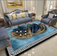 China Crystal Velvet Living Room Floor Mat 6mm Thick Custom Size Luxury Chinese Style Carpet for sale