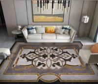 China Crystal Velvet Living Room Floor Mat 6mm Thick Custom Size Luxury Chinese Style Carpet for sale