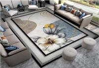 China Crystal Velvet Living Room Floor Mat 6mm Thick Custom Size Luxury Chinese Style Carpet for sale