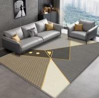 China Geometric Polyester Fiber Living Room Carpet 5mm Thickness Custom Size for sale