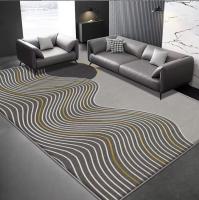 China Geometric Polyester Fiber Living Room Carpet 5mm Thickness Custom Size for sale