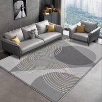 China Geometric Polyester Fiber Living Room Carpet 5mm Thickness Custom Size for sale