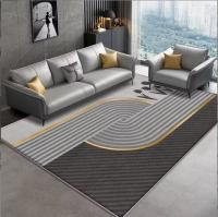 China Geometric Polyester Fiber Living Room Carpet 5mm Thickness Custom Size for sale