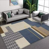 China Geometric Polyester Fiber Living Room Carpet 5mm Thickness Custom Size for sale