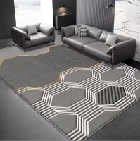 China Geometric Polyester Fiber Living Room Carpet 5mm Thickness Custom Size for sale