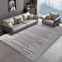 China Geometric Polyester Fiber Living Room Carpet 5mm Thickness Custom Size for sale