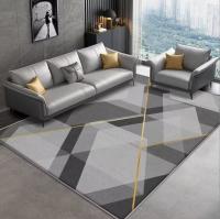China Geometric Polyester Fiber Living Room Carpet 5mm Thickness Custom Size for sale