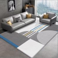China Geometric Polyester Fiber Living Room Carpet 5mm Thickness Custom Size for sale