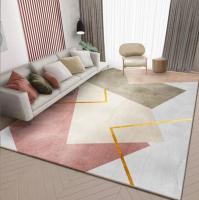 China Rectangle Polyester Fiber Living Room Carpet 5mm Thick Custom Size 100% Polyester for sale