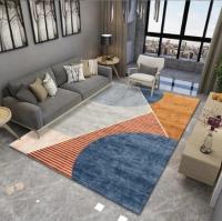 China Rectangle Polyester Fiber Living Room Carpet 5mm Thick Custom Size 100% Polyester for sale