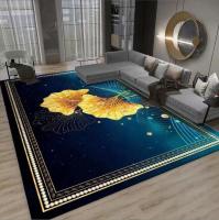 China Rectangle Polyester Fiber Living Room Carpet 5mm Thick Custom Size 100% Polyester for sale
