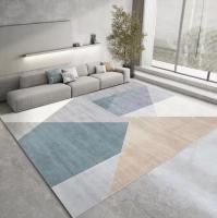 China Rectangle Polyester Fiber Living Room Carpet 5mm Thick Custom Size 100% Polyester for sale