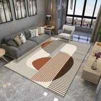 China Rectangle Polyester Fiber Living Room Carpet 5mm Thick Custom Size 100% Polyester for sale