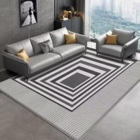 China Rectangle Polyester Fiber Living Room Carpet 5mm Thick Custom Size 100% Polyester for sale
