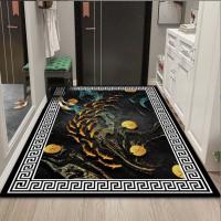 China Polyester Fiber Abstract Picture Floor Carpet 5mm Thick Machine Washable for Living Room Entrance for sale