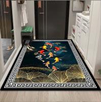 China Polyester Fiber Abstract Picture Floor Carpet 5mm Thick Machine Washable for Living Room Entrance for sale