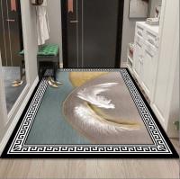 China Polyester Fiber Abstract Picture Floor Carpet 5mm Thick Machine Washable for Living Room Entrance for sale
