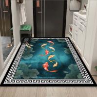China Polyester Fiber Chinese Style Entrance Door Living Room Floor Carpet 40x60cm Custom Size for sale